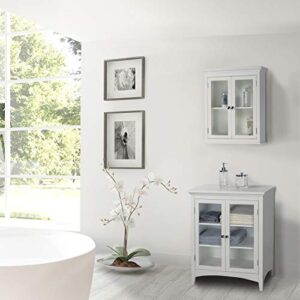 Elegant Home Fashions Madison Removable Wooden Wall Cabinet with 2 Doors, White