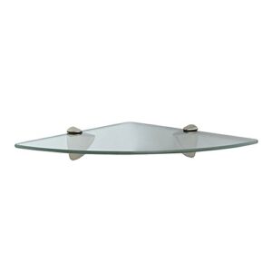 knape & vogt vogt kt-0134-1212sn decorative corner glass shelf kit l x 12 in w, 12 x 12″