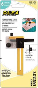 olfa compass circle cutter (cmp-1) – adjustable compass style rotary circle cutter w/ 6 blades for cutting circles up to 6 inches in diameter, replacement blades: olfa cob-1 blades