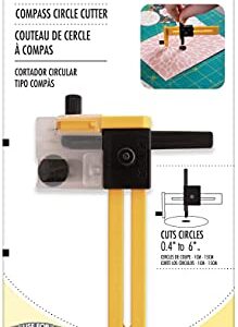 OLFA Compass Circle Cutter (CMP-1) - Adjustable Compass Style Rotary Circle Cutter w/ 6 Blades for Cutting Circles Up to 6 Inches in Diameter, Replacement Blades: OLFA COB-1 Blades