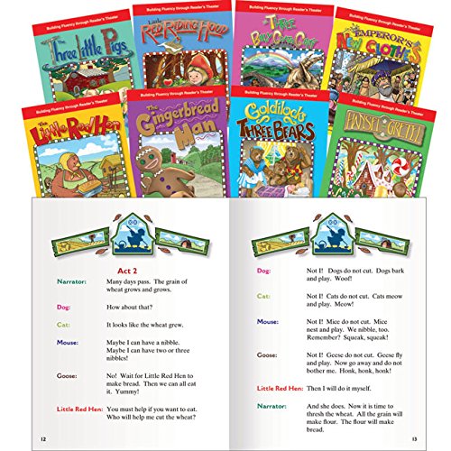 Teacher Created Materials - Reader's Theater: Folk & Fairy Tales English - 8 Book Set - Grades K-1 - Guided Reading Level E - J