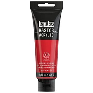 liquitex basics acrylic paint, 118ml (4-oz) tube, cadmium red medium hue