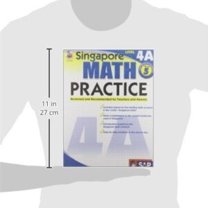 Singapore Math Level 4A 5th Grade Math Workbooks, Singapore Math Grade 5, Whole Numbers, Angles, and Fractions Workbook, 5th Grade Math Classroom or Homeschool Curriculum