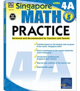 singapore math level 4a 5th grade math workbooks, singapore math grade 5, whole numbers, angles, and fractions workbook, 5th grade math classroom or homeschool curriculum