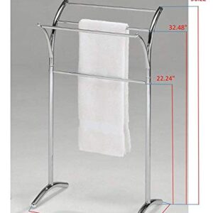 King's Brand Furniture-3 Tier Metal Freestanding Bathroom Towel Rack Stand Organizer, Chrome