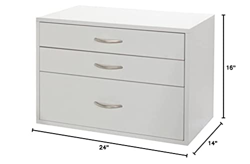 Organized Living freedomRail 3 Drawer OBox - White