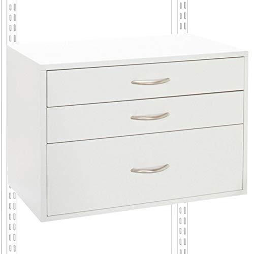 Organized Living freedomRail 3 Drawer OBox - White