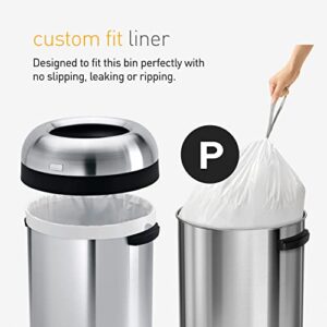 simplehuman 60 Liter / 16 Gallon Bullet Open Top Trash Can, Commercial Grade Heavy Gauge, Brushed Stainless Steel