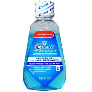 crest pro-health mouthwash, alcohol free, multi-protection clean mint, 1.2 fl oz