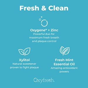 Premium Oxyfresh Pro Formula Fresh Mint Mouthwash – Patented Zinc Mouthwash for All Day Fresh Breath & Healthy Gums – Refreshing & Alcohol Free Mouthwash | 16oz