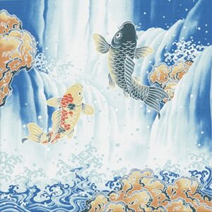 japanese 19.75″ cotton jumping carp bento box furoshiki fabric wrapping cloth