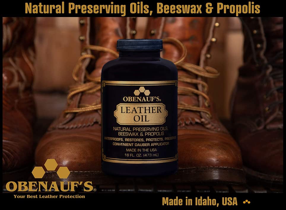 Obenauf's Leather Conditioner - Leather Oil - Restore and Protect Leather Boots, Jackets, Purses as Well as Car Leather, Leather Furniture and Much More - Made in The USA (16oz with Applicator)