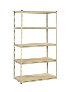 tennsco corporation industrial grade stur-d-stor shelving package, 5 shelves, 36″ width x 18″ length x 72″ height, sand