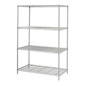 Safco Industrial Wire Shelving- Office, Home Office, Garage Use, Metallic Gray, 48" x 24"