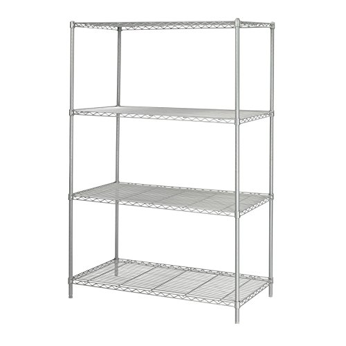 Safco Industrial Wire Shelving- Office, Home Office, Garage Use, Metallic Gray, 48" x 24"