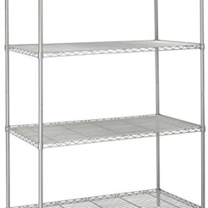 Safco Industrial Wire Shelving- Office, Home Office, Garage Use, Metallic Gray, 48" x 24"