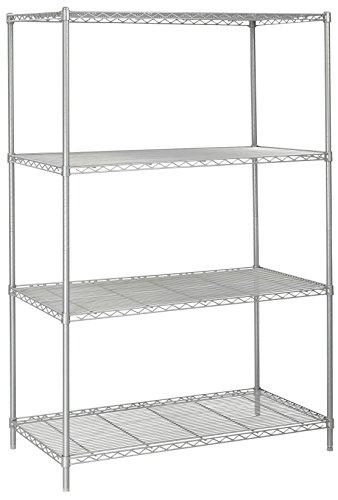 Safco Industrial Wire Shelving- Office, Home Office, Garage Use, Metallic Gray, 48" x 24"