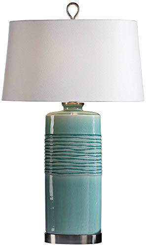 Uttermost Rila Distressed Teal Ceramic Table Lamp