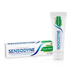 Sensodyne Fresh Mint Sensitive Toothpaste, Cavity Prevention and Sensitive Teeth Treatment - 4 Ounces