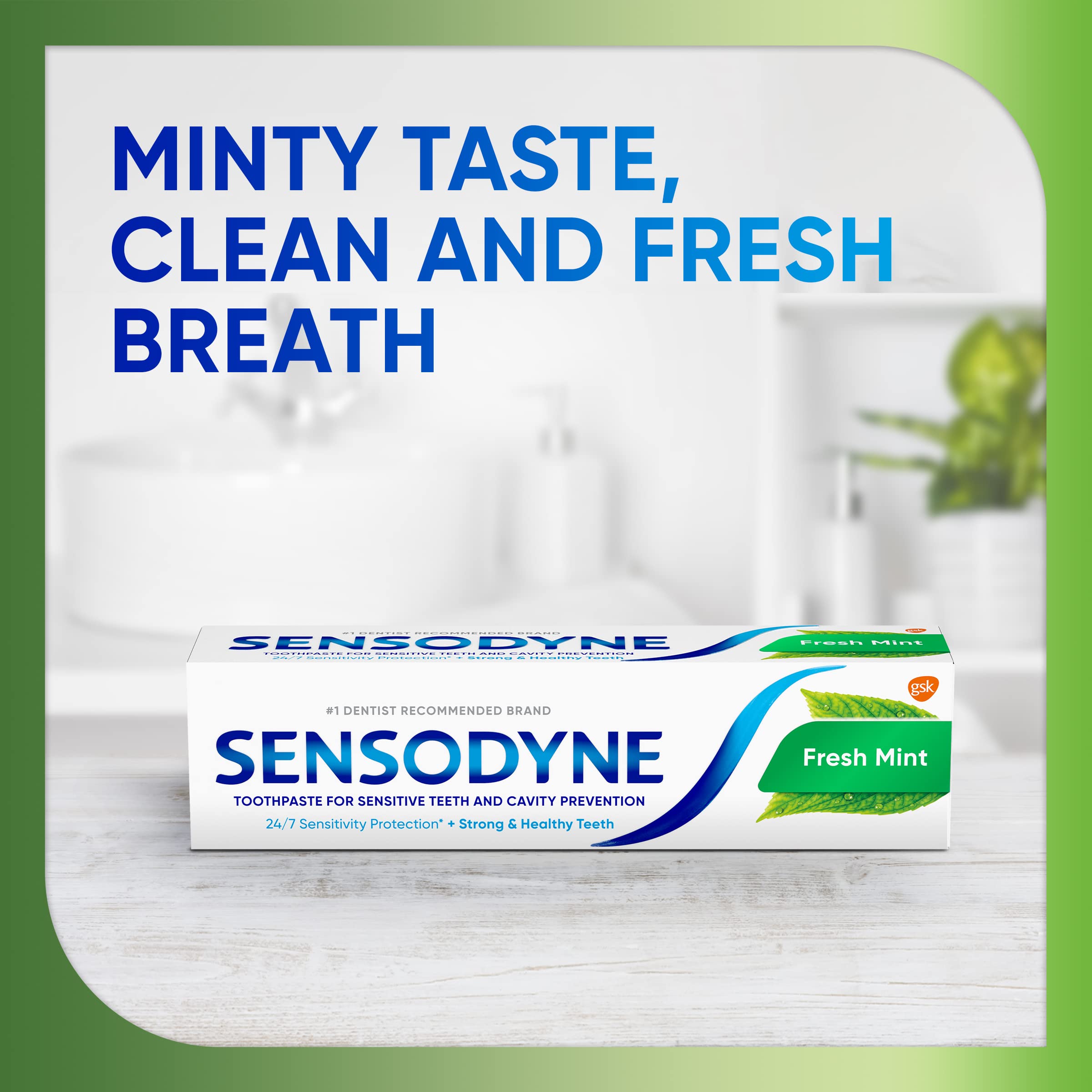 Sensodyne Fresh Mint Sensitive Toothpaste, Cavity Prevention and Sensitive Teeth Treatment - 4 Ounces