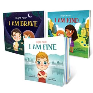 Right Now Series (3 Books) - Mental Health Children's Books to Teach Kids How to Be Kind, Brave & Stay Calm, Social Emotional Books by Dr. Daniela Owen, Child Psychologist