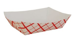 southern champion tray 0429 #500 southland paperboard food tray, 5 lb capacity, red check (case of 500)