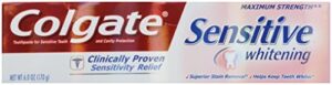 colgate sensitive maximum strength sensitive toothpaste, plus whitening and fresh stripe, 6 oz