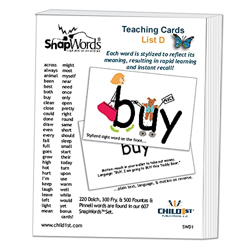 SnapWords® List D Teaching Cards Sight Words Flash Cards