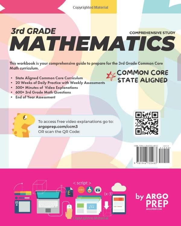 3rd Grade Common Core Math: Daily Practice Workbook - Part I: Multiple Choice | 1000+ Practice Questions and Video Explanations | Argo Brothers (Common Core Math by ArgoPrep)