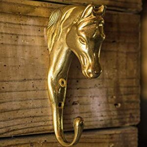 Intrepid International Solid Brass 3-D Horse Head Hook