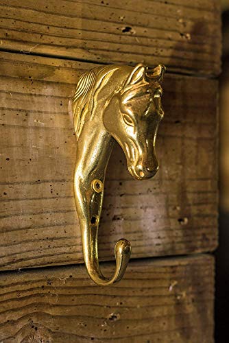 Intrepid International Solid Brass 3-D Horse Head Hook