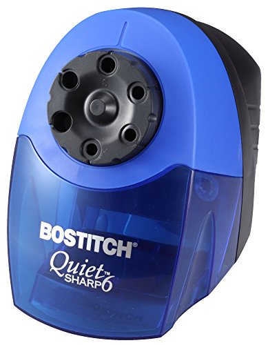 Bostitch Office QuietSharp 6 Electric Pencil Sharpener, Heavy Duty Classroom Sharpener, Size Selector with 6 Different Sizes, Perfect for Classroom and Homeschool Use, Blue