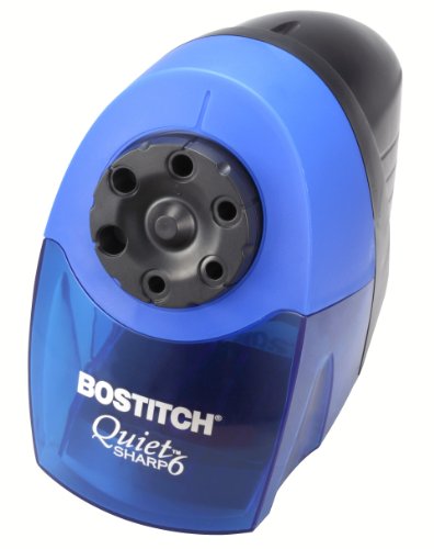 Bostitch Office QuietSharp 6 Electric Pencil Sharpener, Heavy Duty Classroom Sharpener, Size Selector with 6 Different Sizes, Perfect for Classroom and Homeschool Use, Blue