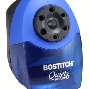 Bostitch Office QuietSharp 6 Electric Pencil Sharpener, Heavy Duty Classroom Sharpener, Size Selector with 6 Different Sizes, Perfect for Classroom and Homeschool Use, Blue