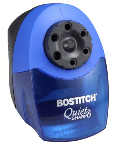 Bostitch Office QuietSharp 6 Electric Pencil Sharpener, Heavy Duty Classroom Sharpener, Size Selector with 6 Different Sizes, Perfect for Classroom and Homeschool Use, Blue