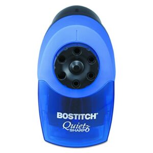 Bostitch Office QuietSharp 6 Electric Pencil Sharpener, Heavy Duty Classroom Sharpener, Size Selector with 6 Different Sizes, Perfect for Classroom and Homeschool Use, Blue