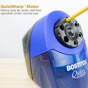 Bostitch Office QuietSharp 6 Electric Pencil Sharpener, Heavy Duty Classroom Sharpener, Size Selector with 6 Different Sizes, Perfect for Classroom and Homeschool Use, Blue