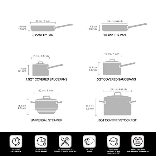 Cooks Standard Multi-Ply Clad Cookware Set, 10 Piece, Silver