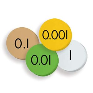 essential learning products 4-value decimals to whole number place discs set