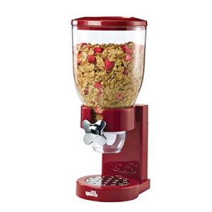 zevro /gat103 indispensable dry food dispenser, single control, red/chrome