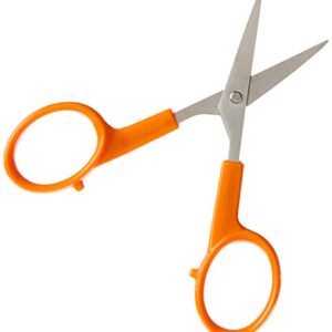 Fiskars 98087097J Curved Craft Scissors, 4 Inch, steel and orange