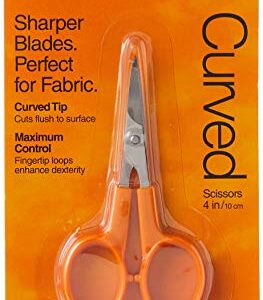 Fiskars 98087097J Curved Craft Scissors, 4 Inch, steel and orange