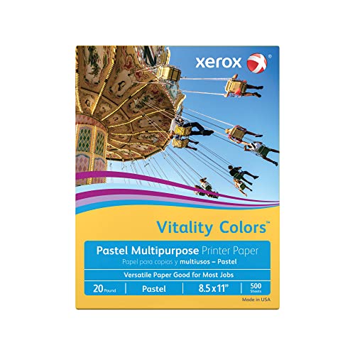 Xerox® Vitality Colors™ Multipurpose Printer Paper, Letter Paper Size, 20 Lb, 30% Recycled, Goldenrod, Ream Of 500 Sheets