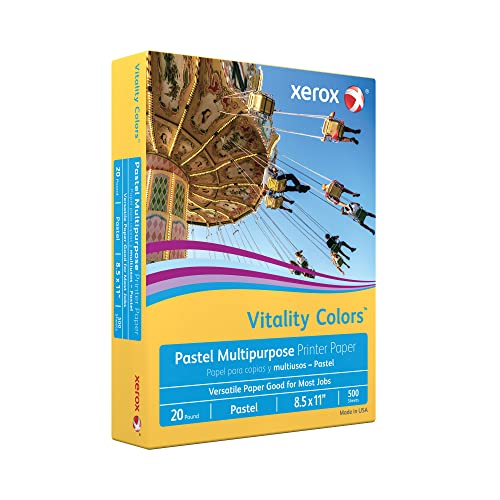 Xerox® Vitality Colors™ Multipurpose Printer Paper, Letter Paper Size, 20 Lb, 30% Recycled, Goldenrod, Ream Of 500 Sheets