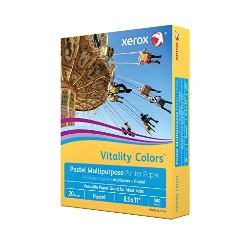 Xerox® Vitality Colors™ Multipurpose Printer Paper, Letter Paper Size, 20 Lb, 30% Recycled, Goldenrod, Ream Of 500 Sheets