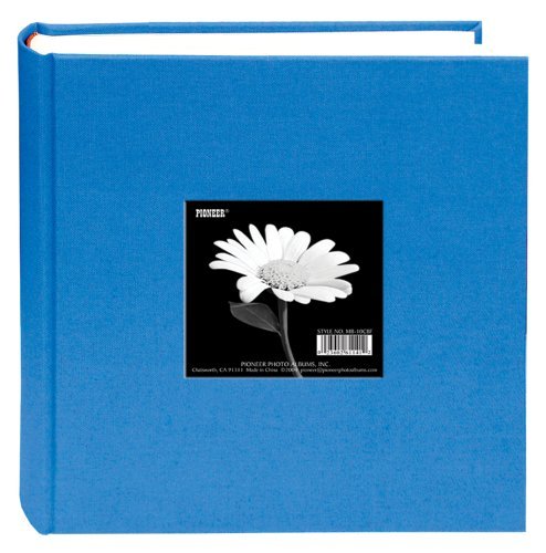 Fabric Frame Cover Photo Album 200 Pockets Hold 4x6 Photos, Sky Blue