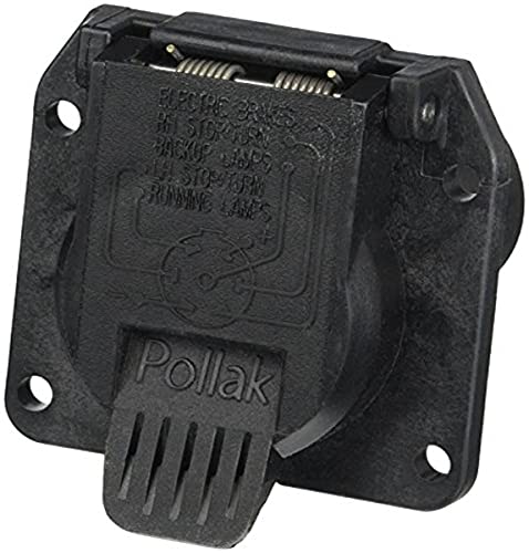 Pollak 11-893P RV 7-Way Socket (Oem Style) , Black