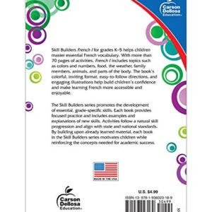 Carson Dellosa Skill Builders French I Workbook—Grades K-5 Vocabulary, Alphabet, Geography, Culture, With Word Searches and Activities for French Learning (80 pgs)