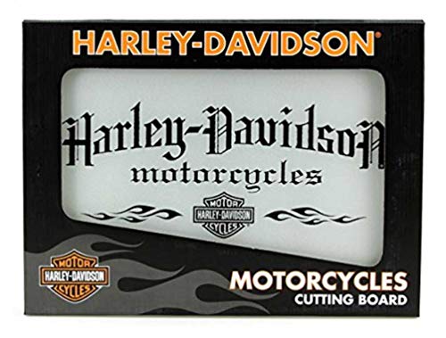 Harley-Davidson Motorcycle Tempered Glass Cutting Board w/ Handles HDL-18504