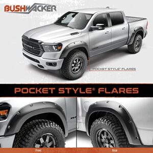 Bushwacker Pocket/Rivet Style Front & Rear Fender Flares | 4-Piece Set, Black, Smooth Finish | 40932-02 | Fits 2007-2013 Chevrolet Avalanche w/ 5.3' Bed